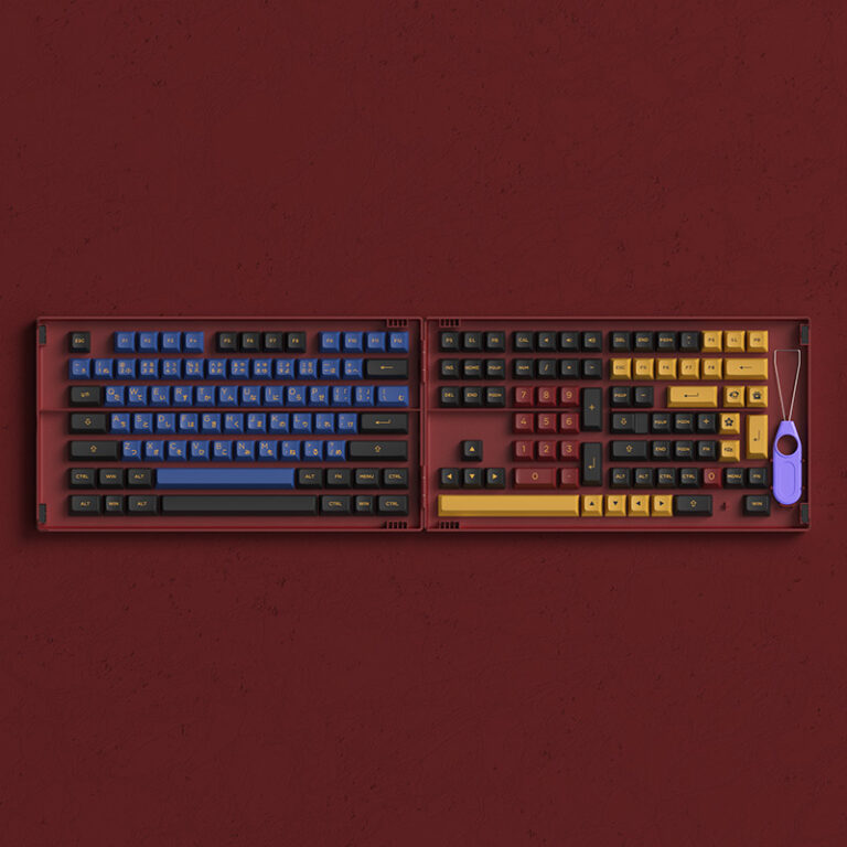 Bộ Keycap AKKO Blue & Red Samurai ( PBT DS / ASA profile / 226 nút )
