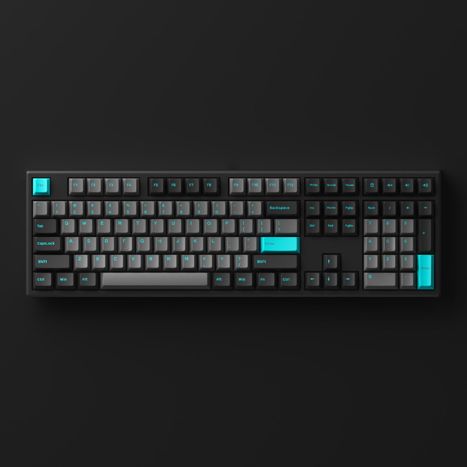 Bàn phím cơ MonsGeek MG108 Black & Cyan (White LED / AKKO CS Switch)