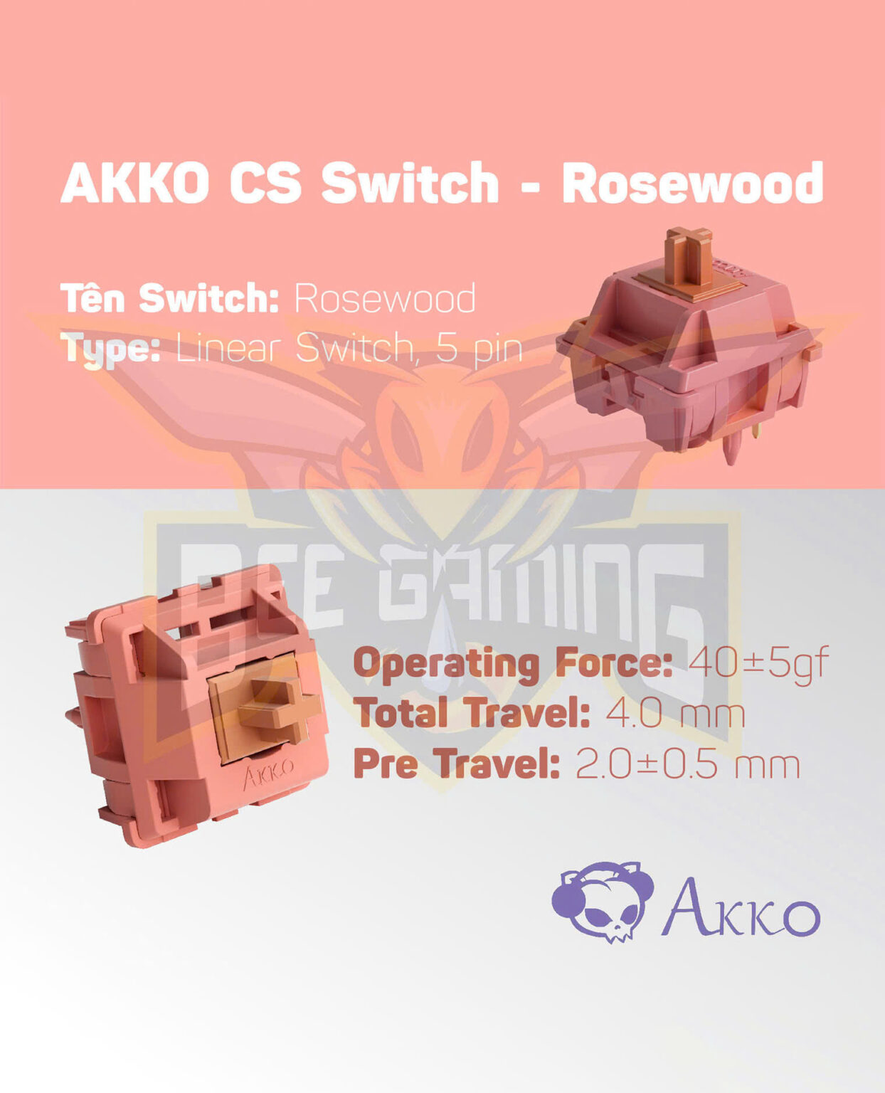 Bộ AKKO Switch – Rosewood (45 switch) - AKKO Gear - Touch The Fashion