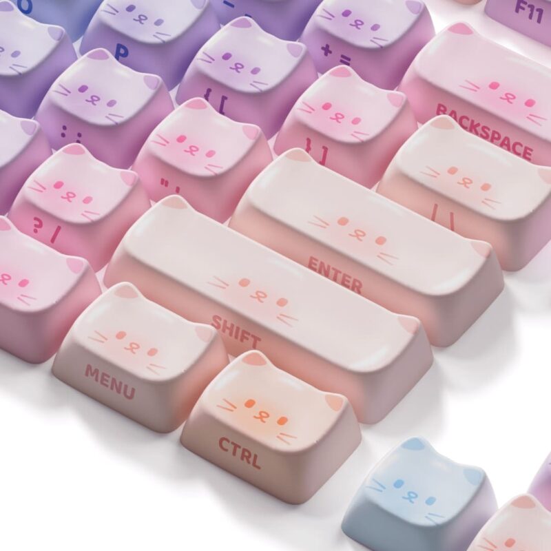 Bộ keycap AKKO - Colorful Cats (PBT Dye-Subbed / MAO Profile / 142 nút)