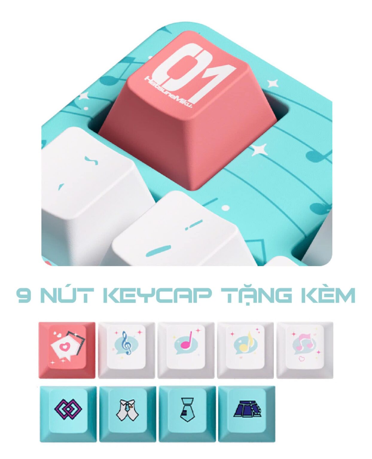 Bàn phím cơ không dây AKKO 5108B Plus - Hatsune Miku (Multi-modes / Led ...