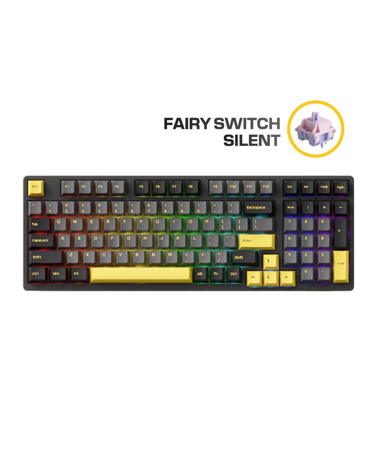 Bàn phím cơ không dây AKKO 3098B Black Gold (Multi-modes / RGB ...